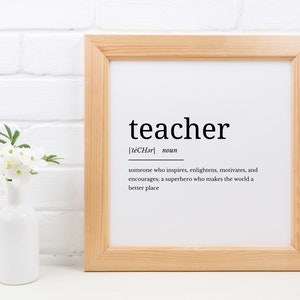 Teacher Definition Printable Art, Teacher Quote Digital Art, Teacher ...