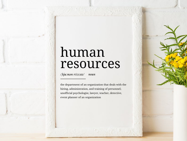 Human Resources Definition Printable Art, HR Quote Digital Art, Office ...