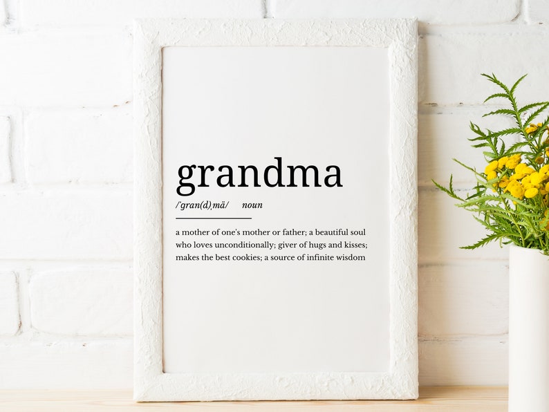 Grandma Definition Printable Art, Grandma Quote Digital Art, Grandma ...