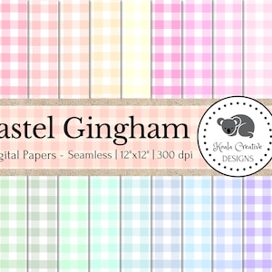 Pastel Gingham Digital Paper, Gingham Pastel Texture, Gingham ...