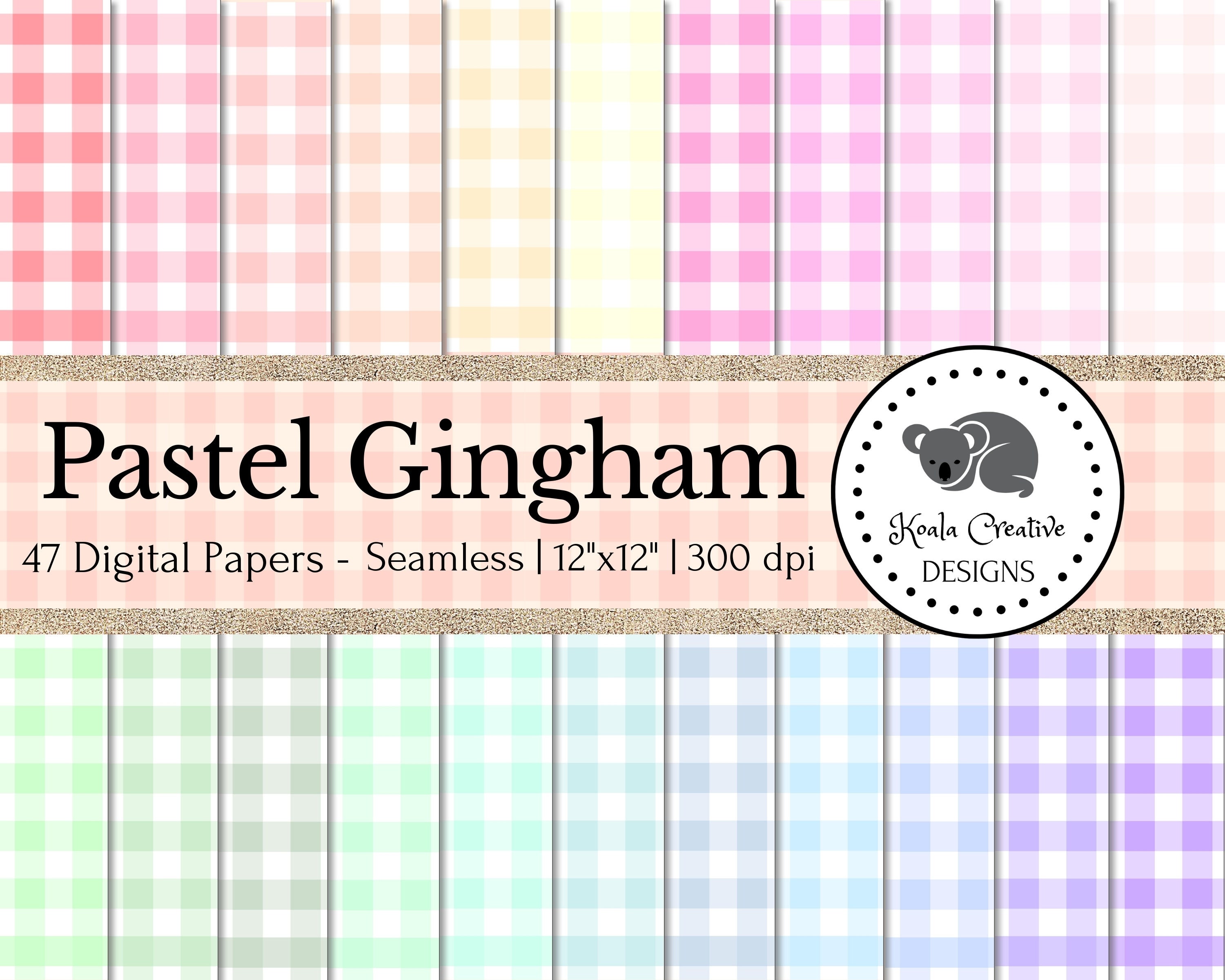 Pastel Gingham Digital Paper, Gingham Pastel Texture, Gingham ...