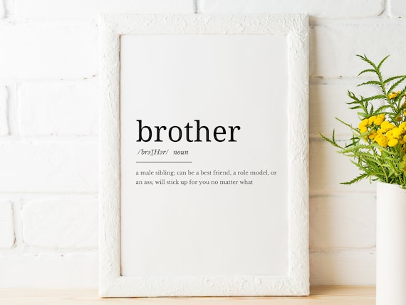 Brother Definition Printable Art Brother Digital Art Brother - Etsy UK