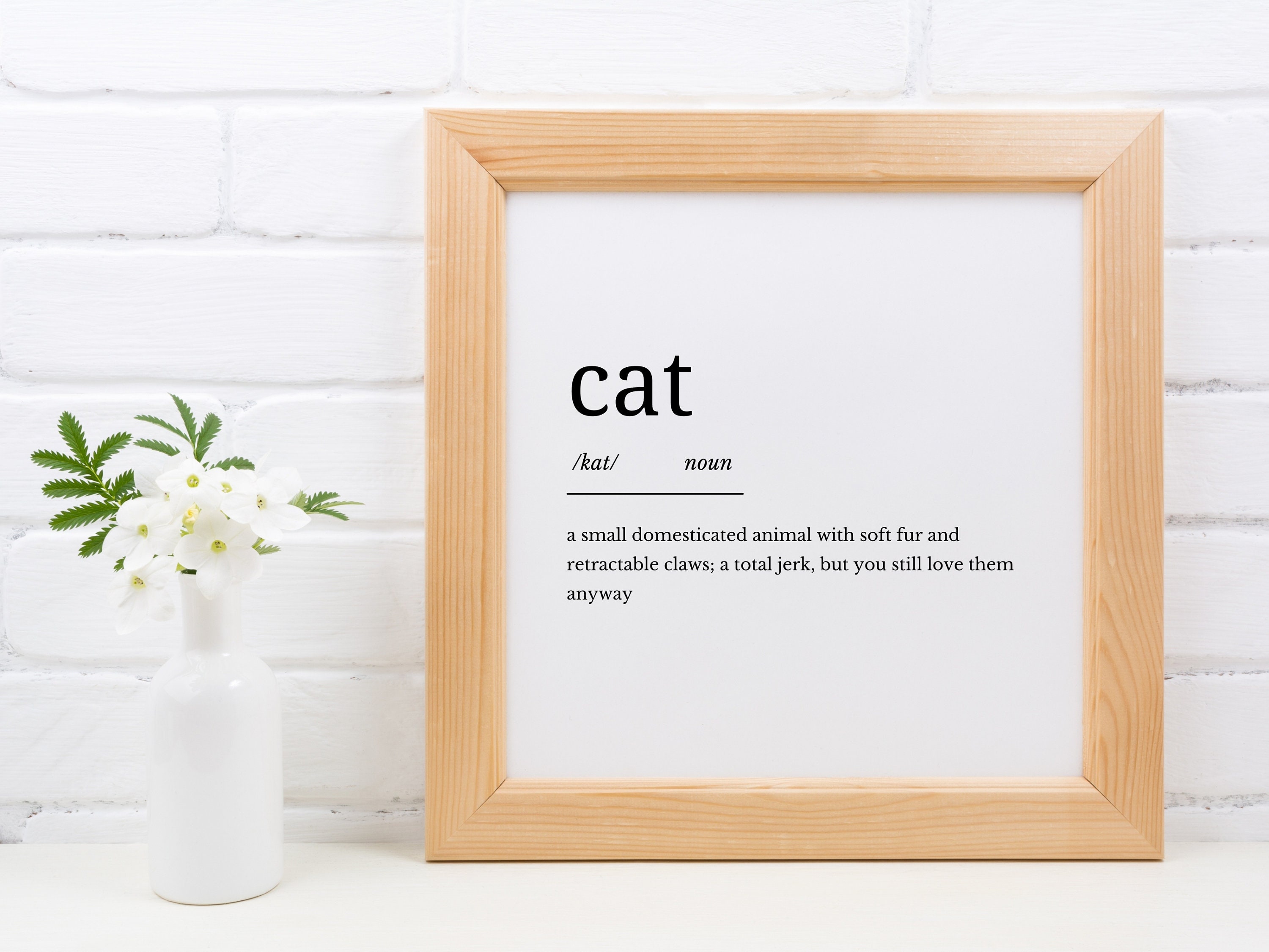 Cat Definition Printable Art, Pet Lover Digital Art, Cat Printable ...