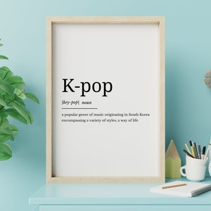 K-pop Definition Printable Art, K-pop Quote Digital Art, K-pop ...