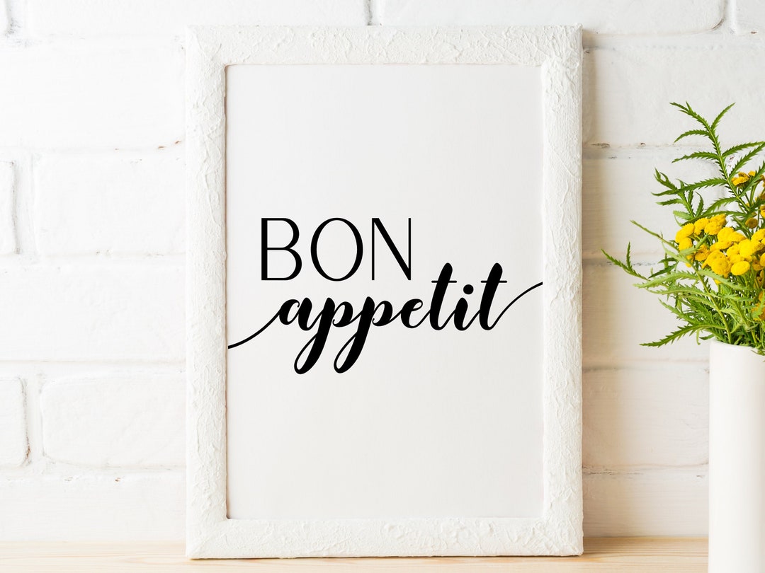 Bon Appetit Kitchen Printable Art, Kitchen Digital Art, Kitchen ...