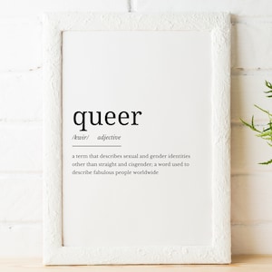 Queer Definition Printable Art, Queer Quote Digital Art, Queer ...