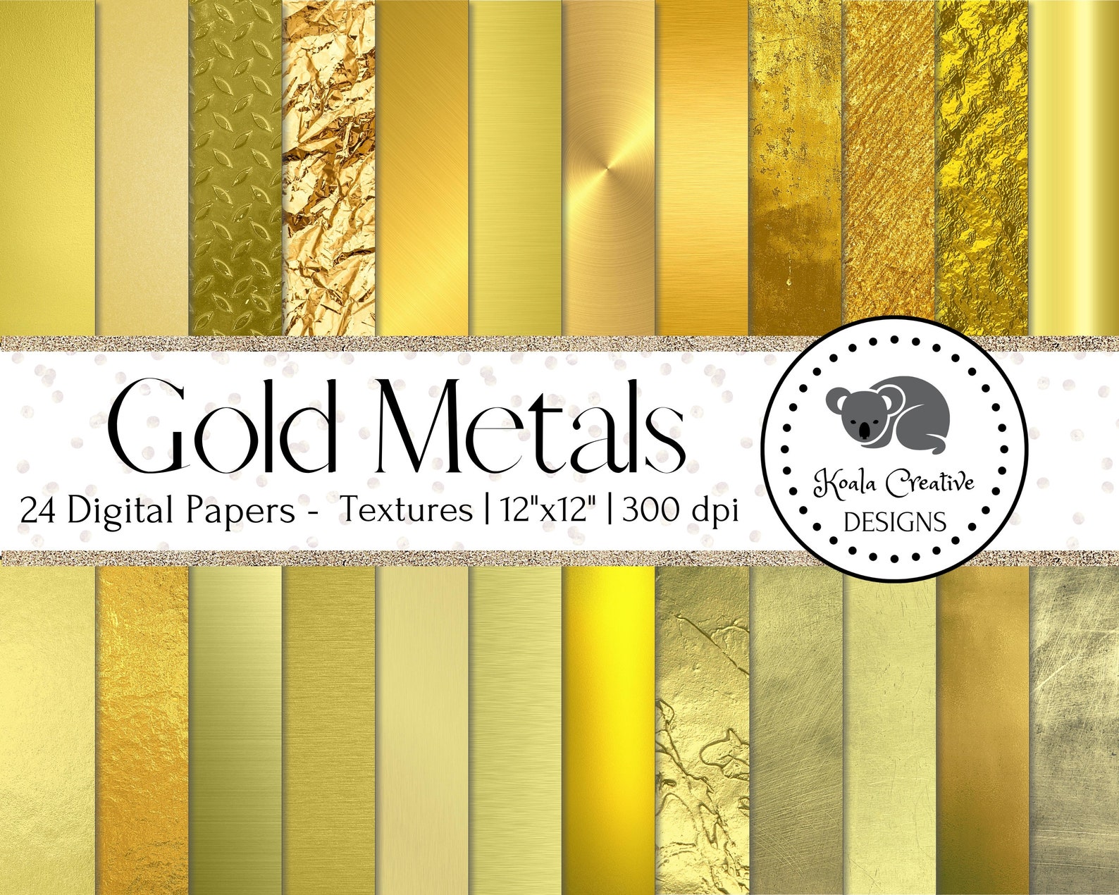 Gold Metals Digital Paper, Metallic Digital Paper, Metallic Texture ...