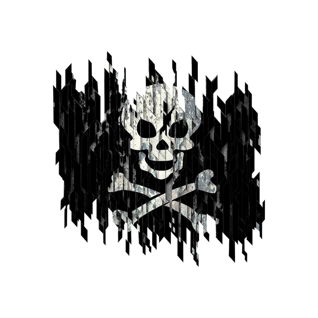 Distressed Jolly Roger Flag Decal Black &white Pirate Flag - Etsy