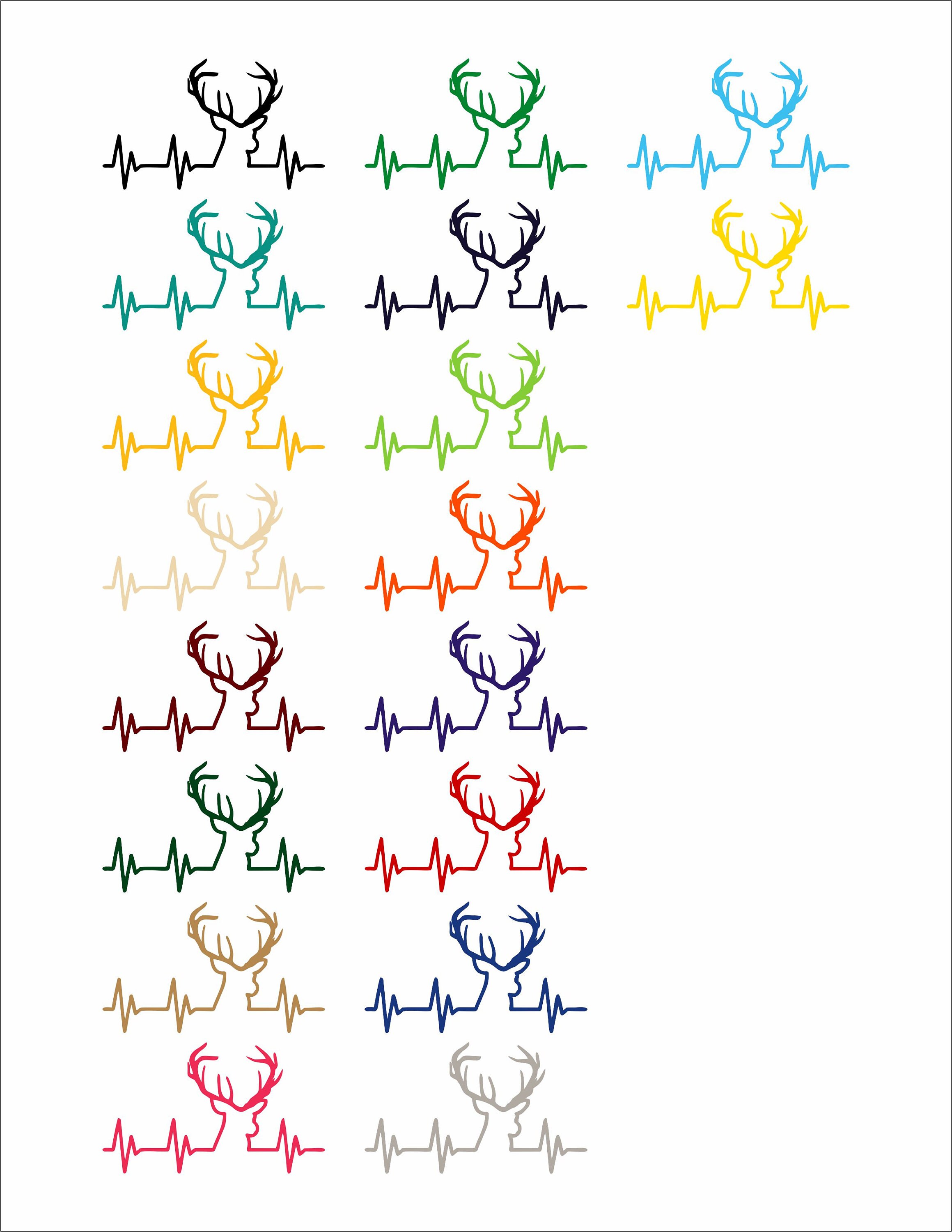 Deer Heart Beat Decal, Hunting Car Window Decal, Deer Decal, Outdoor ...