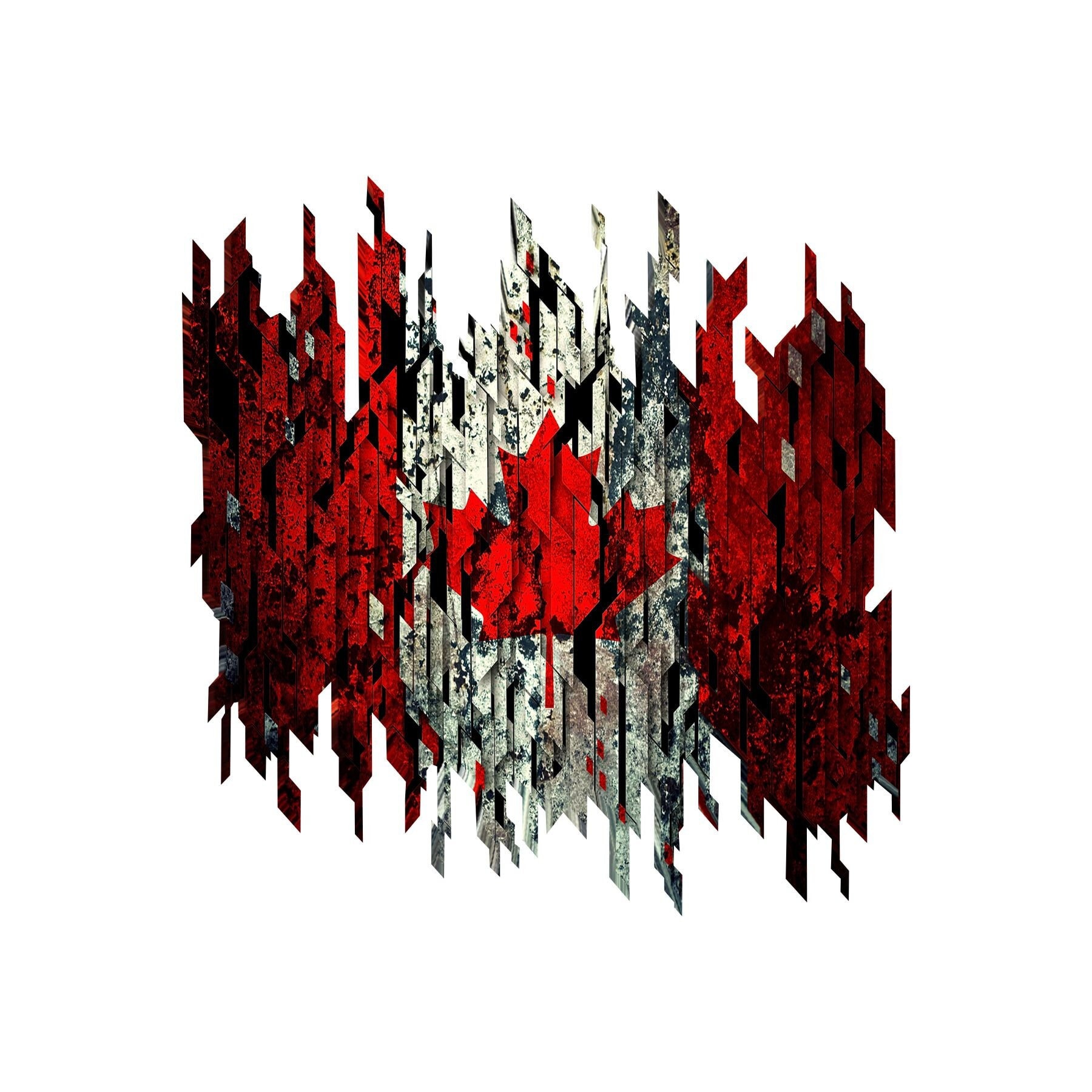 Distressed Canadian Flag Decal, Full Color Canadian Flag, Flag Car ...