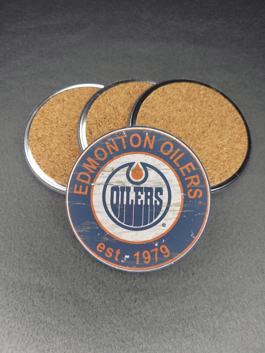 Edmonton Oilers Coaster Set Edmonton Oilers Team Logo - Etsy