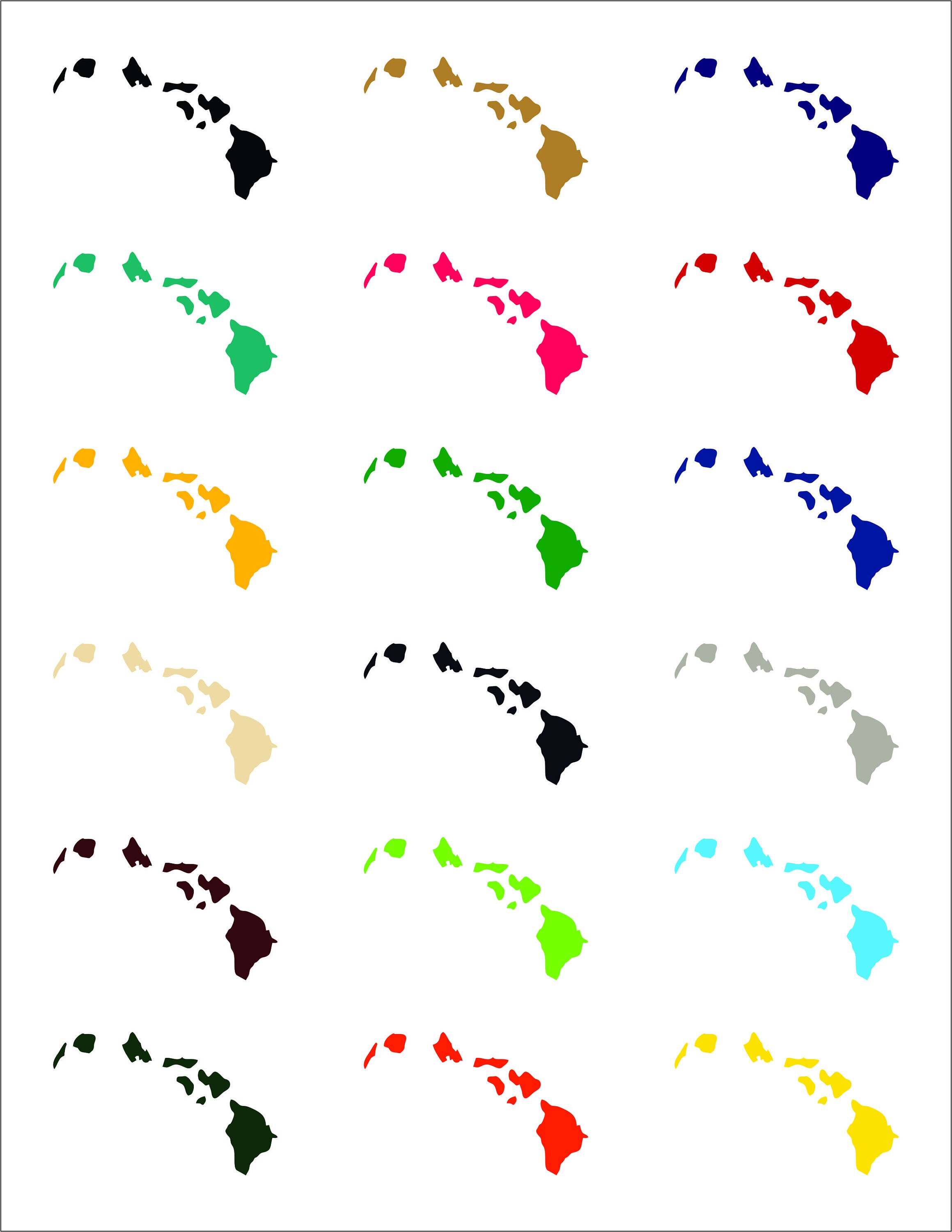 Hawaiian Islands Decal Hawaiian Islands Sticker Hawaiian | Etsy