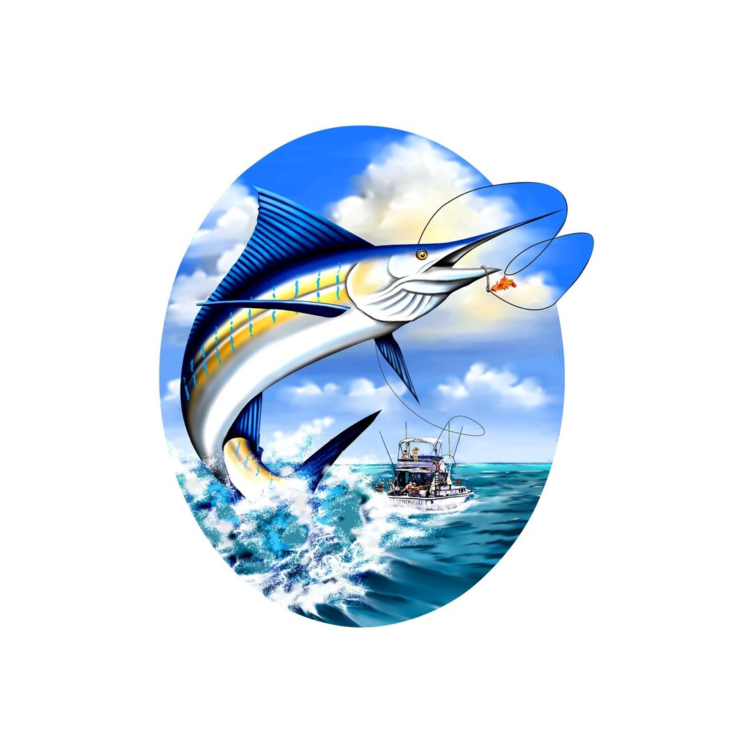 Marlin Fishing Decal Full Color Marlin Fish Decal Fishing - Etsy