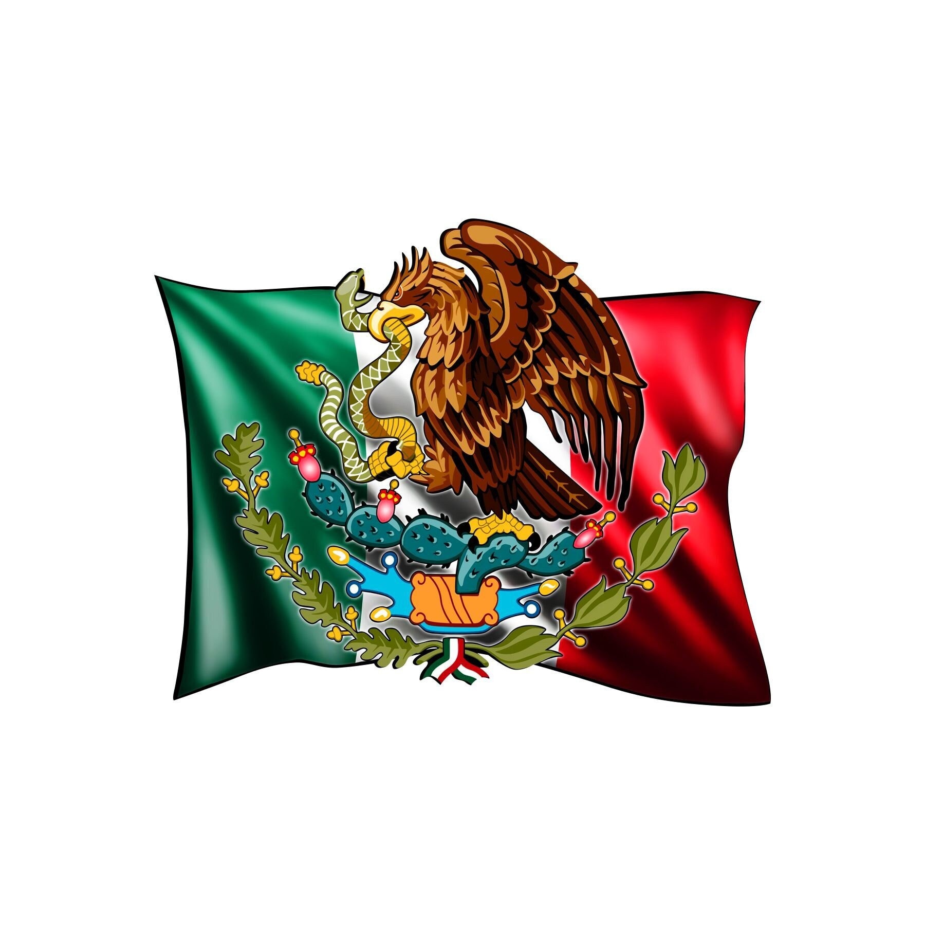 Mexico Flag Decal, Full Color Mexico Flag, Flag Car Decal, Mexico Pride Decal, Colorful Mexico ...