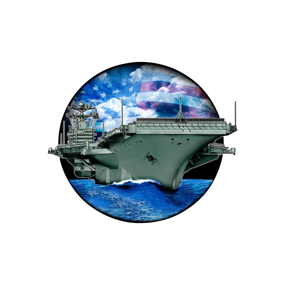 Aircraft Carrier Full Color Decal, Aircraft Carrier Car Decal, Us Navy ...