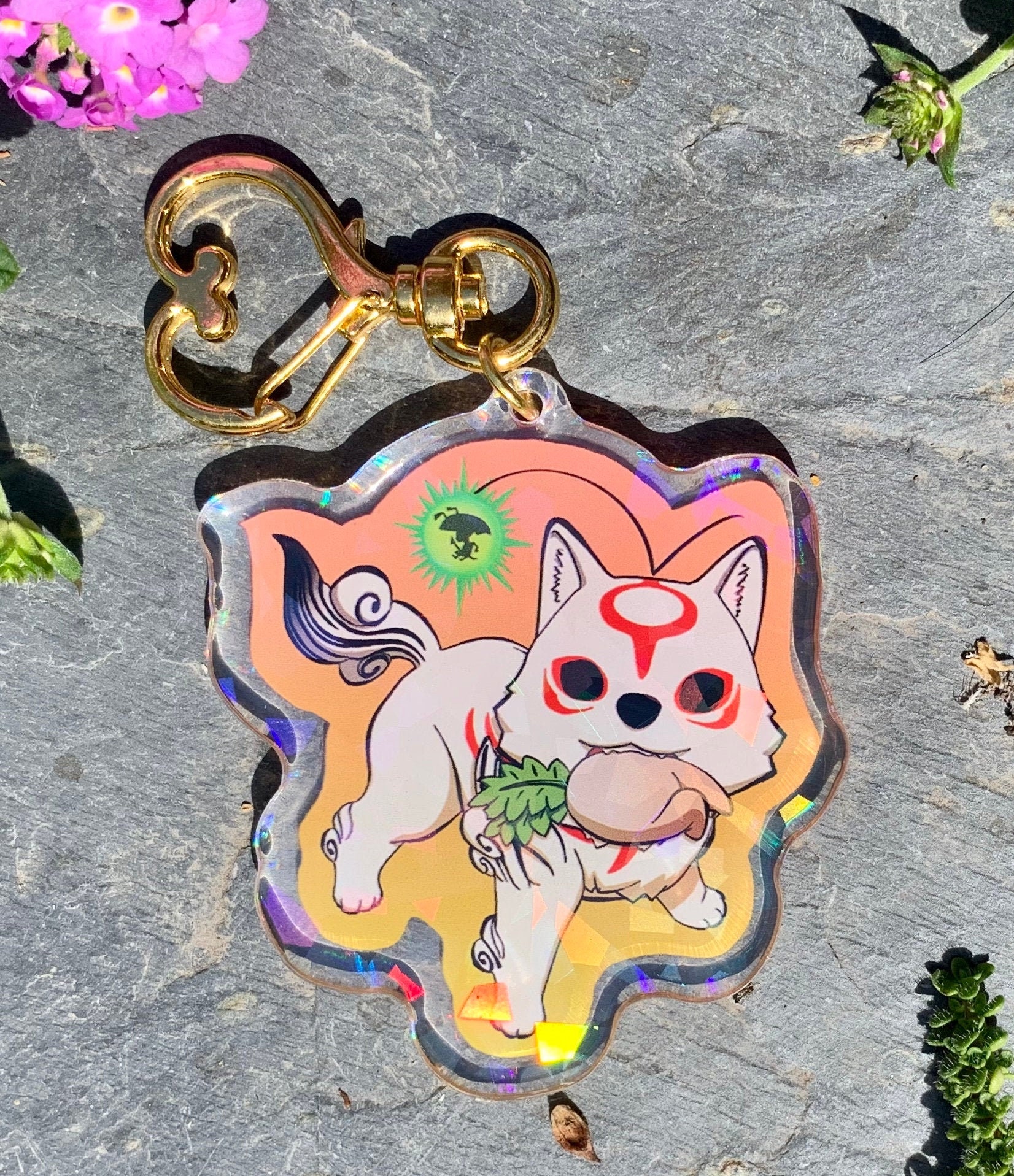 Okami Turnip Holo Keychain - Etsy