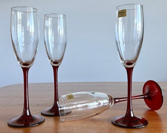 Red Stemware Glasses - Etsy