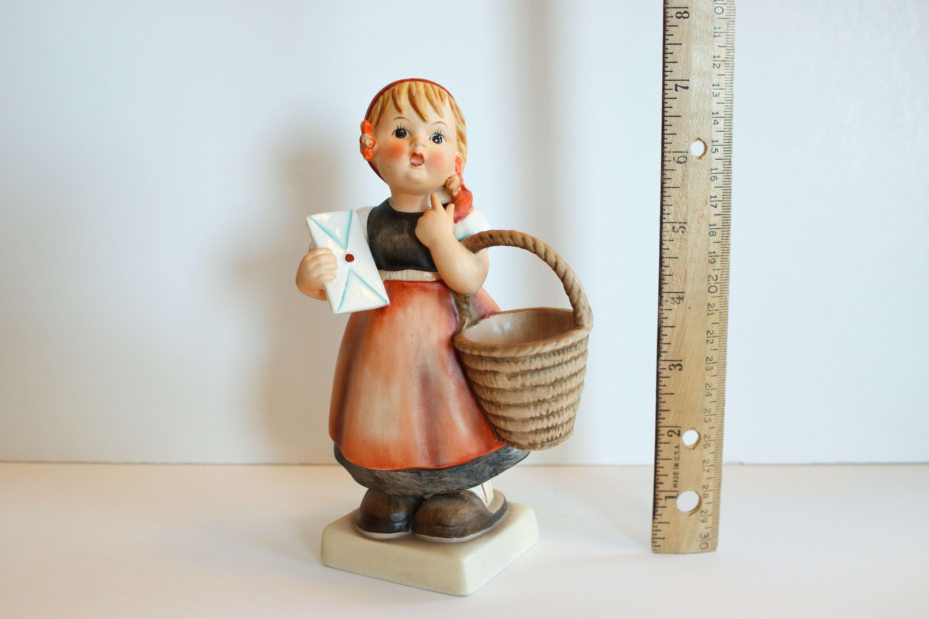 MEDITATION — Hummel Goebel | Rare Vintage German Figurine | Girl With Letter and Basket | #13/II ...
