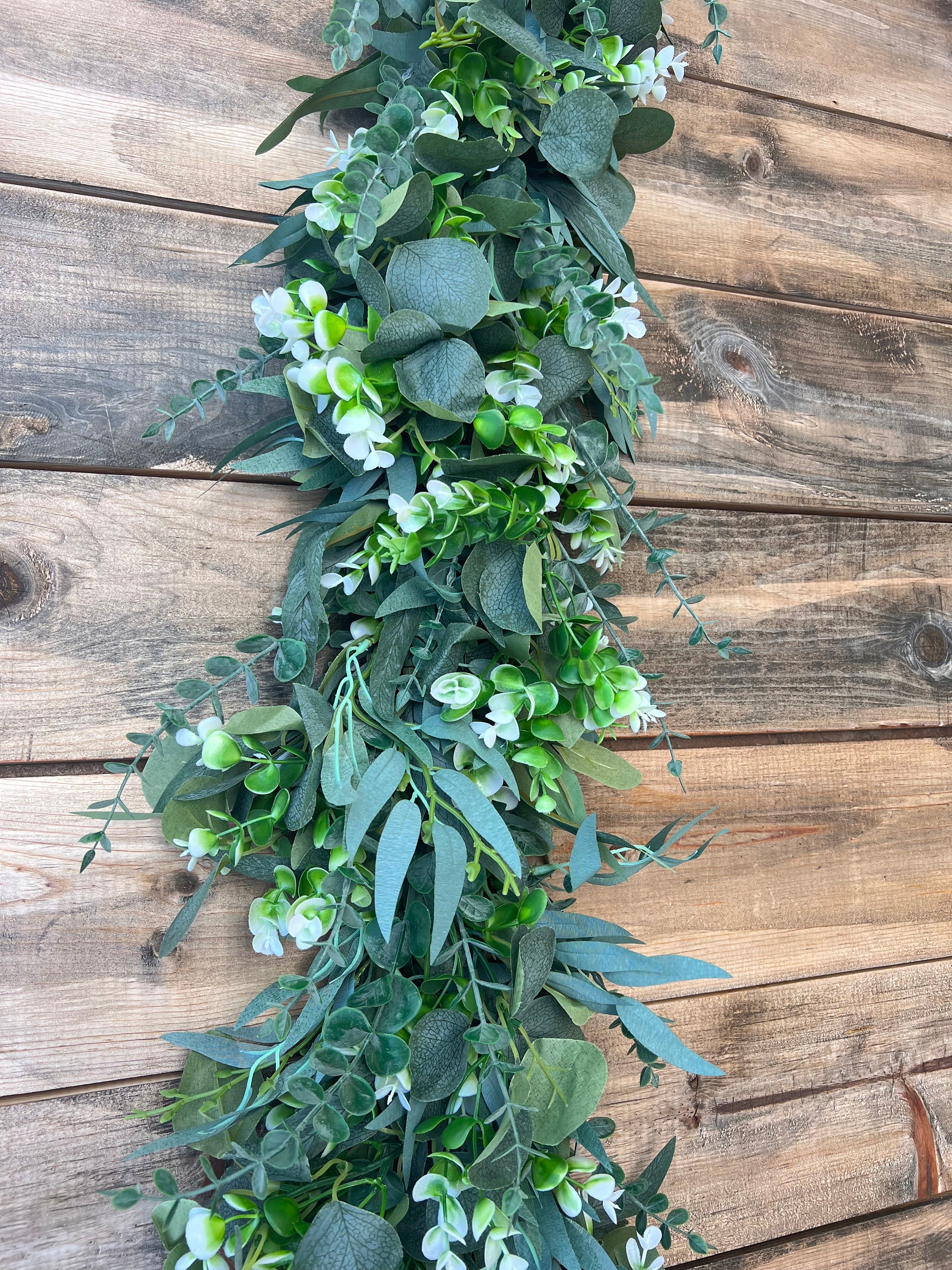 Green Faux Garland Runner Eucalyptus, Bay Leaf, Laurel — Centerpiece ...