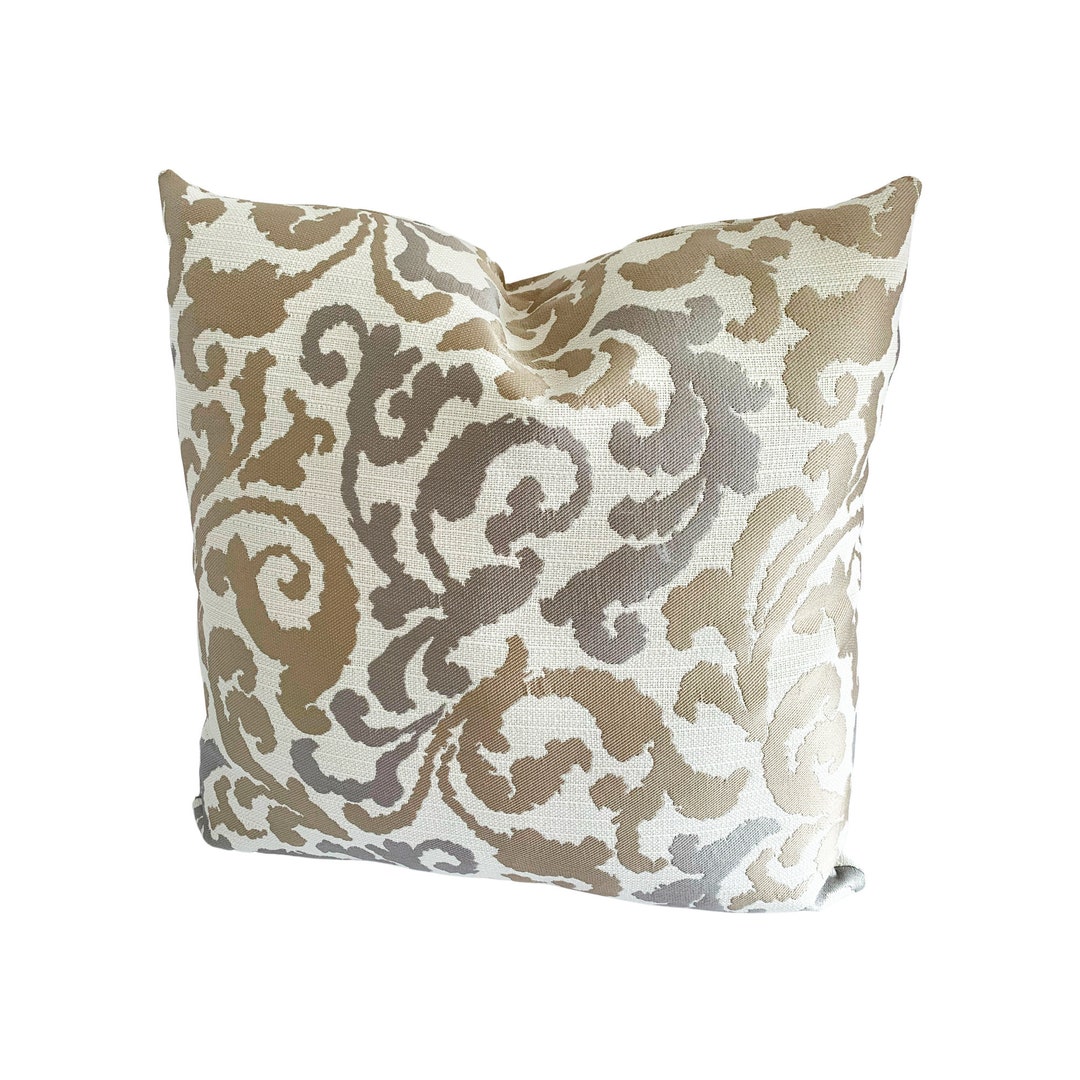 Scroll Jacquard Print Pillow Cover//kelly Ripa Graceful Curves//linen ...
