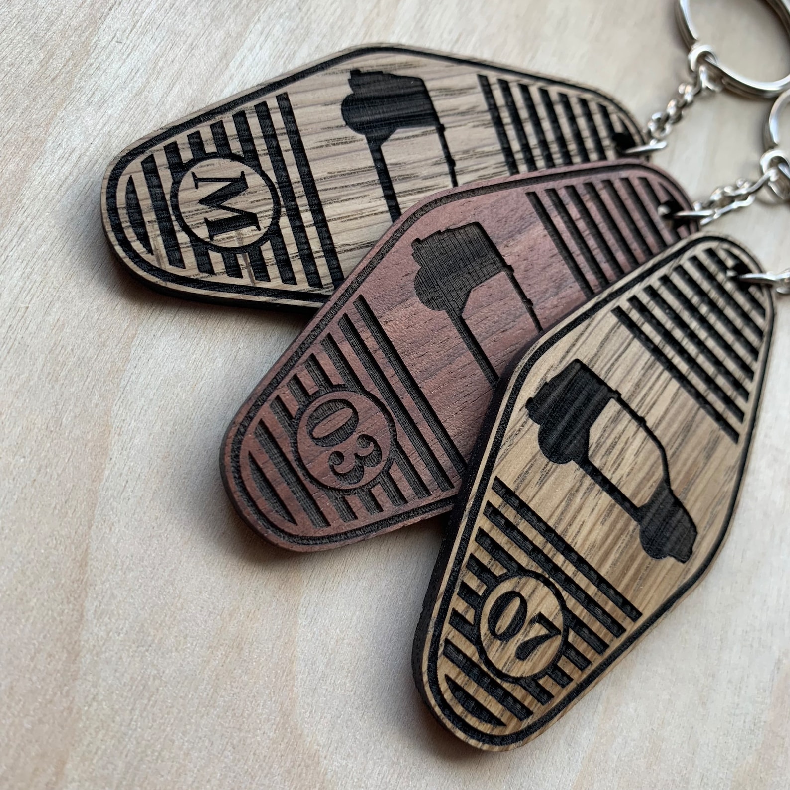 Hotelement Keychain, Wooden Key Tag, Natural Wood Key Chain ...