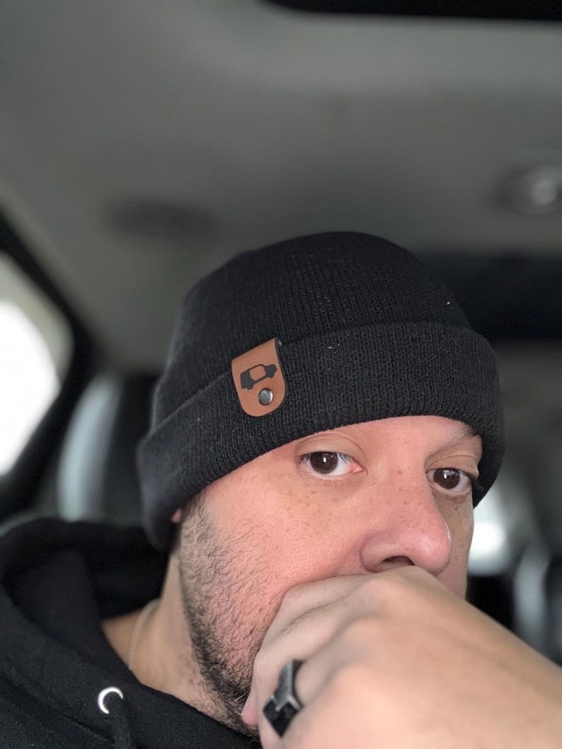 Bean-e, Honda Element Hat, Leather Tag Beanie - Etsy