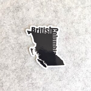 British Columbia Sticker, BC Map Sticker, BC Province Sticker, Black ...