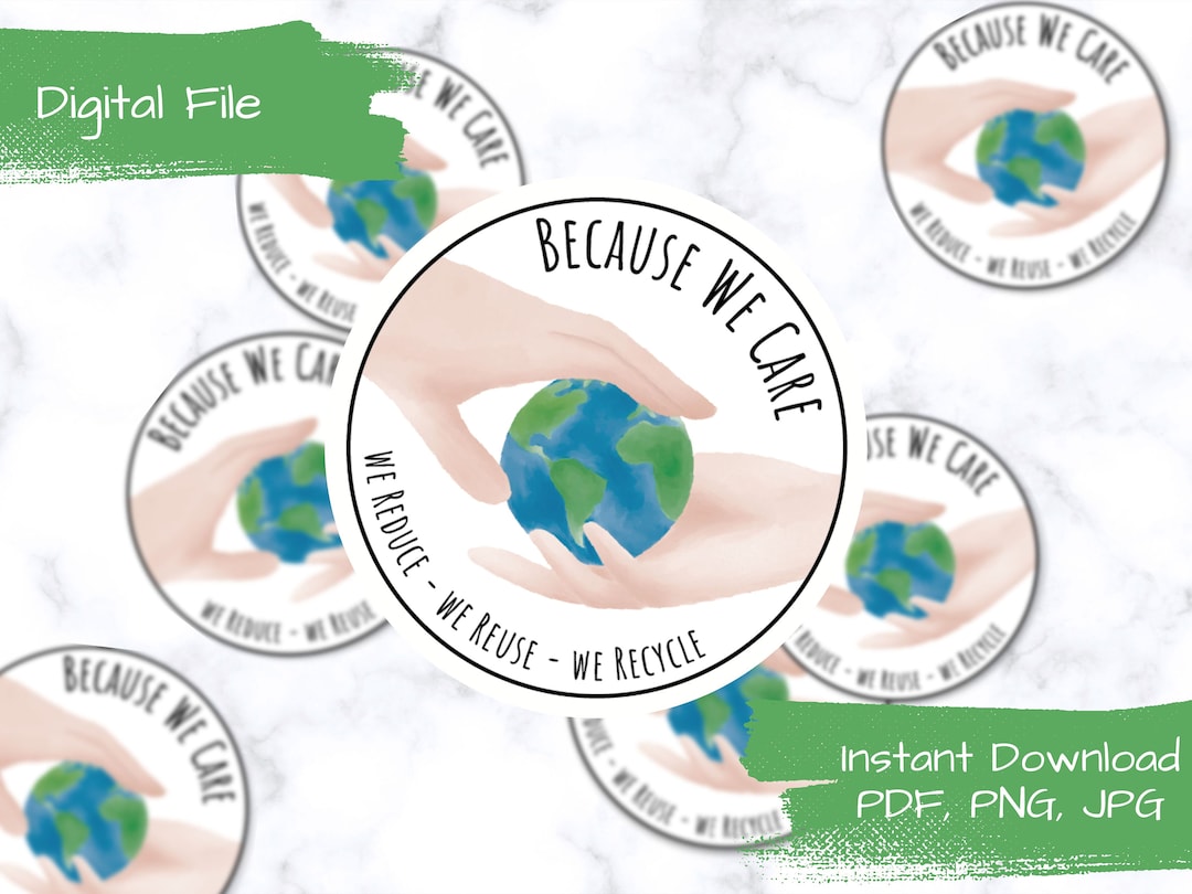 Reduce Reuse Recycle Sticker, Eco Friendly Shipping Sticker, Recycled ...