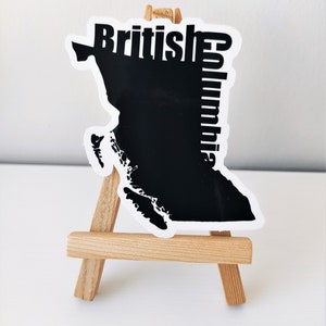 British Columbia Sticker, BC Map Sticker, BC Province Sticker, Black ...