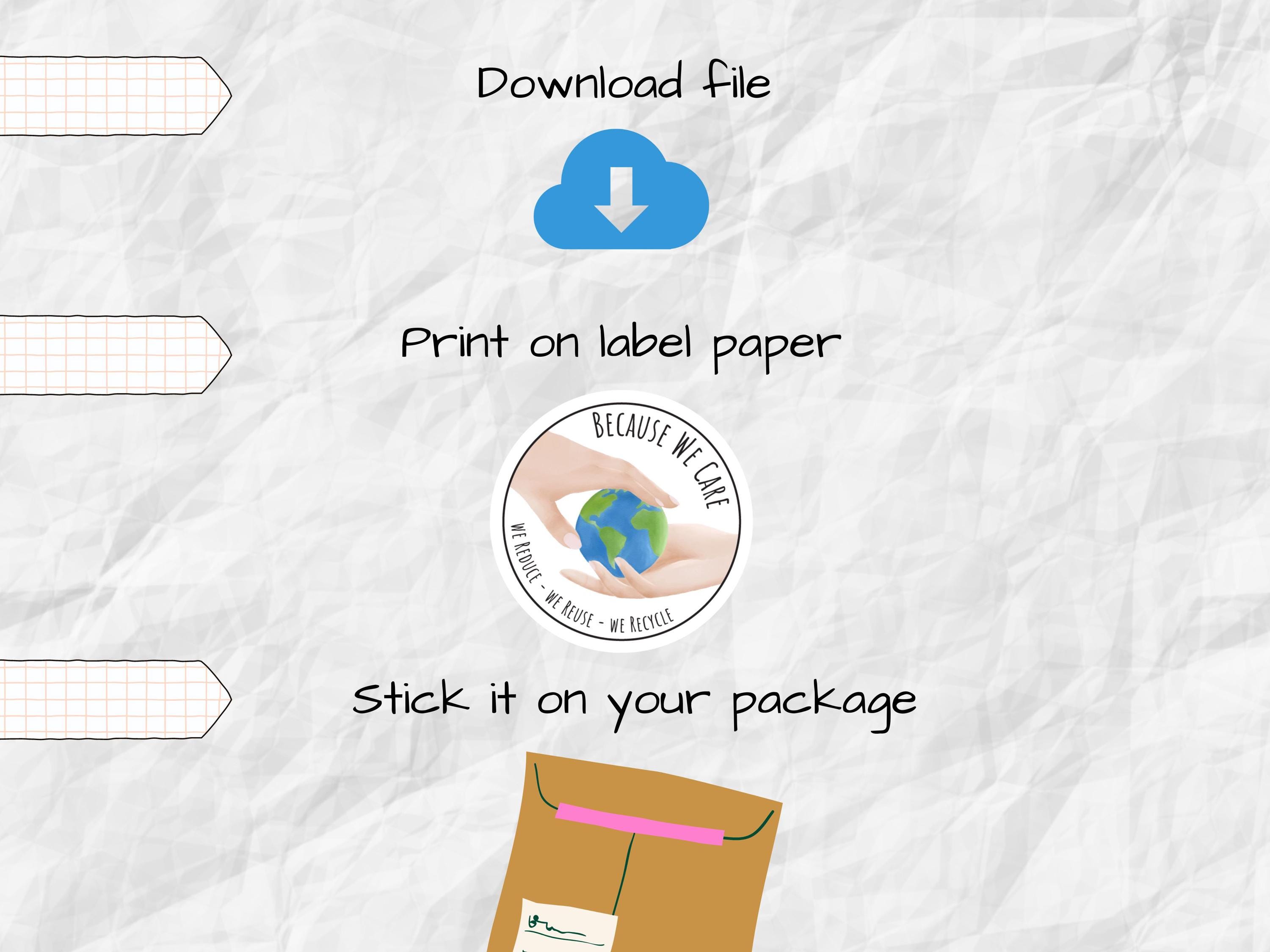 Reduce Reuse Recycle Sticker, Eco Friendly Shipping Sticker, Recycled ...