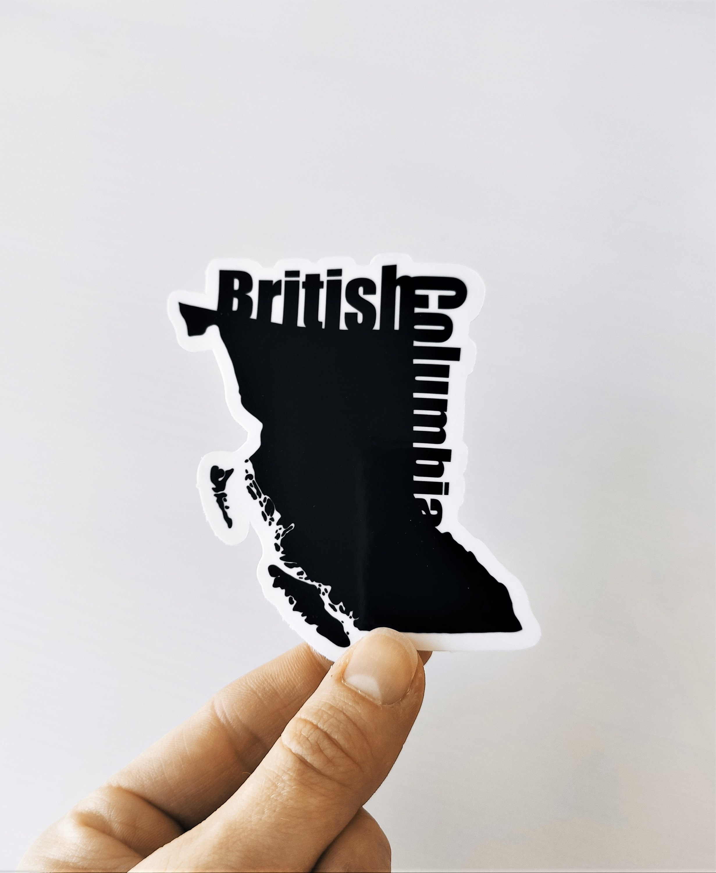 British Columbia Sticker, BC Map Sticker, BC Province Sticker, Black ...