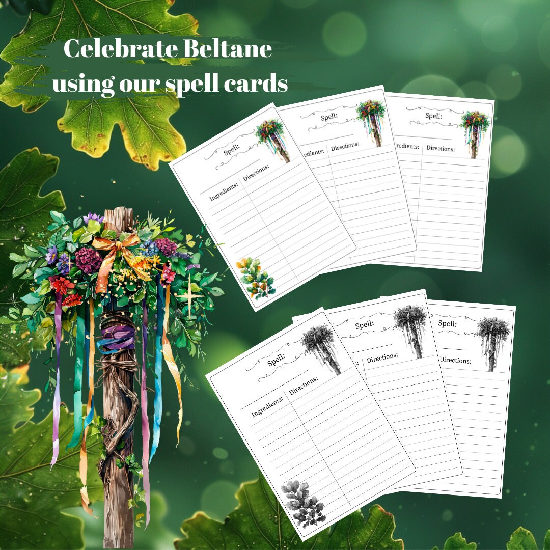 BELTANE SPELL CARDS, Witchcraft Herbal Potions, Pagan Crafts and Spells ...