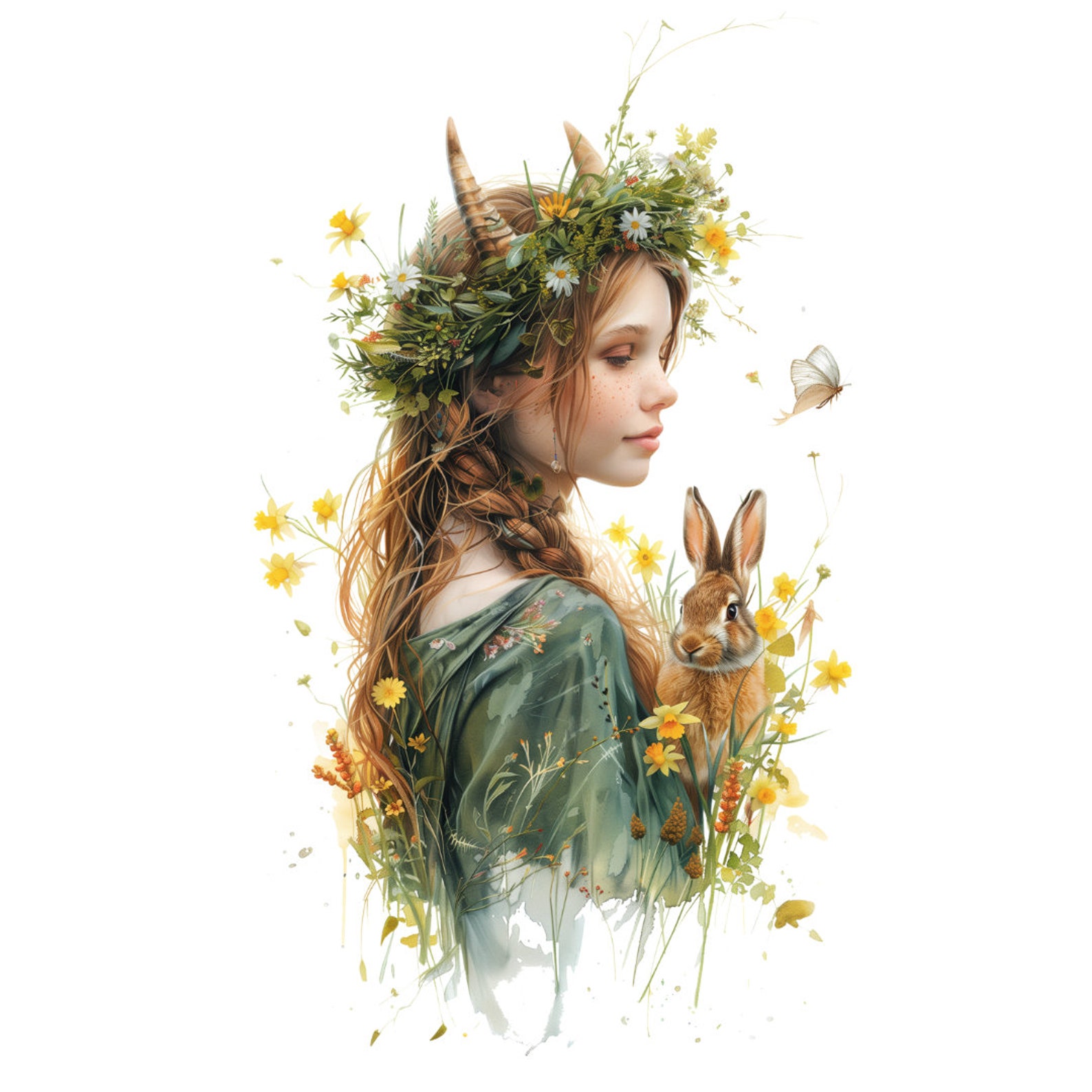 Ostara. Goddess Ostara Watercolor Clipart: Transparent PNG Images ...