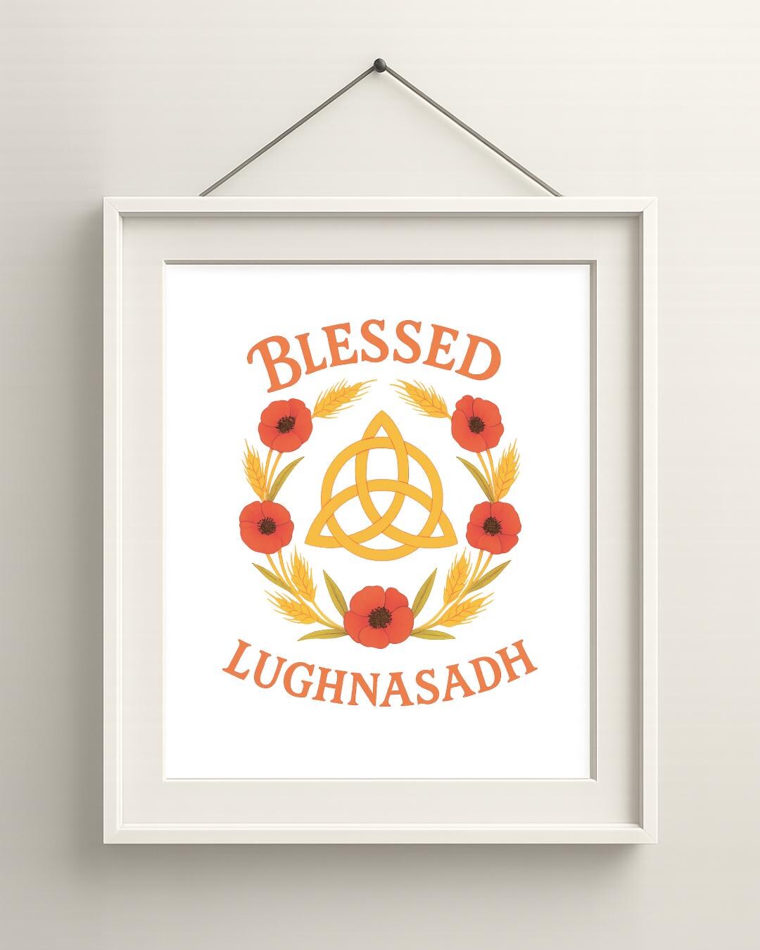 Blessed Lughnasadh Printable | Celtic Harvest Wall Art | Pagan Wheel of ...