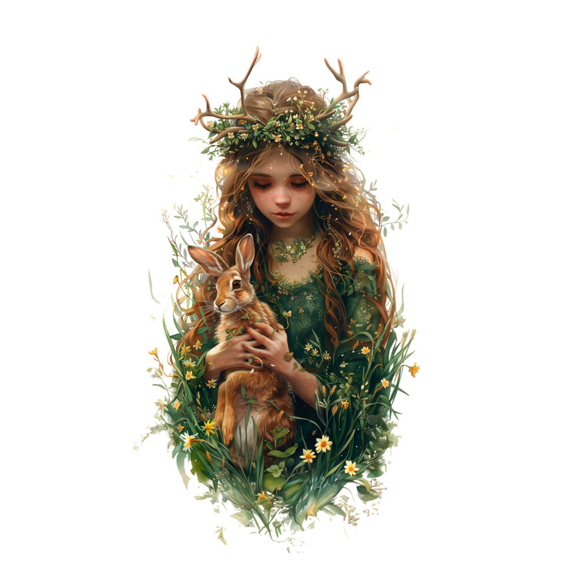 Goddess Ostara. PNG Pictures With a Transparent Background. Watercolor ...