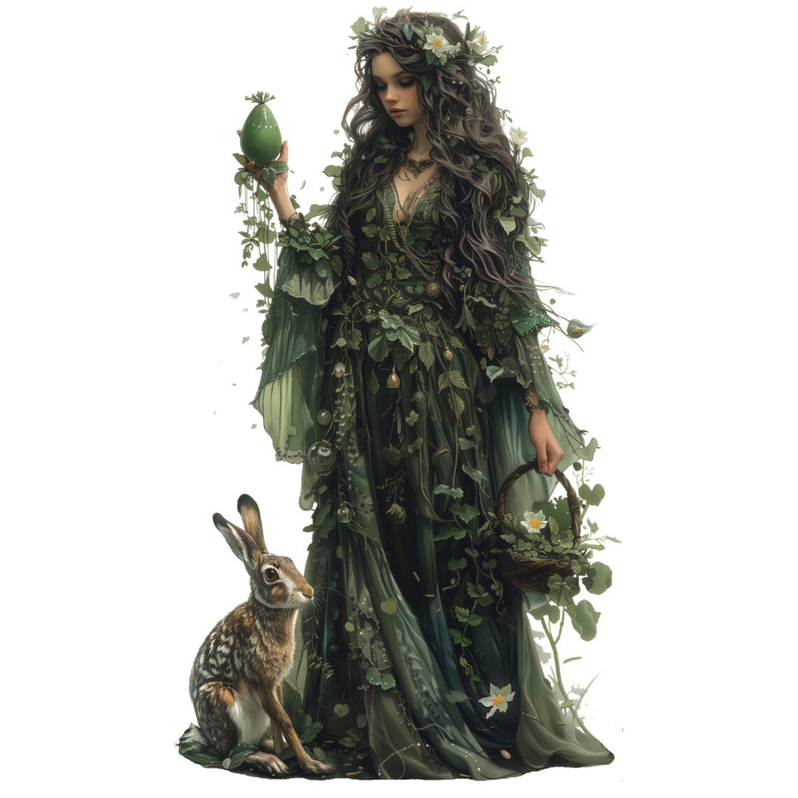 Goddess Ostara. PNG Pictures With a Transparent Background. Watercolor ...