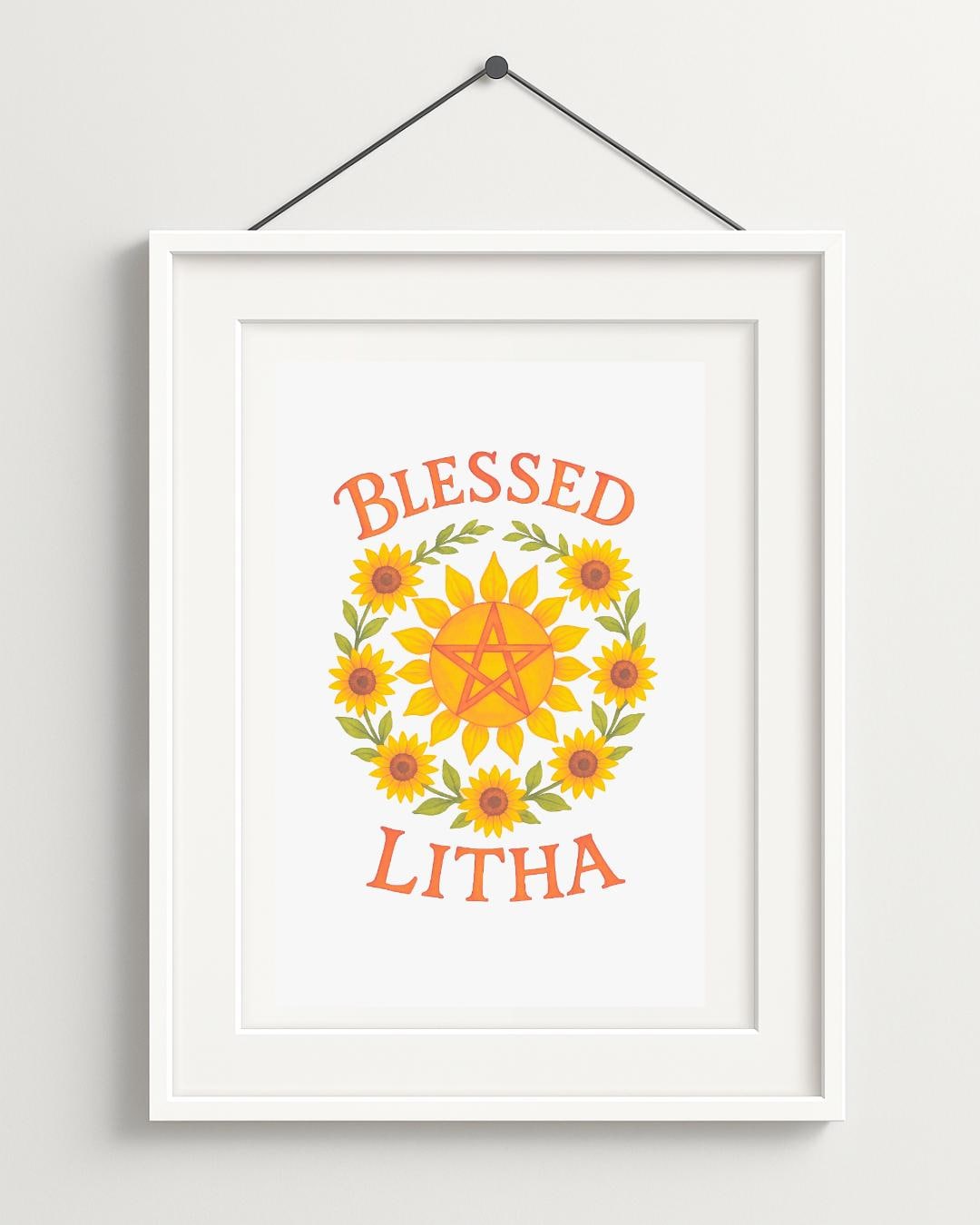 Poster. "blessed Litha" Poster | Digital JPG File A4 | Pagan Summer ...