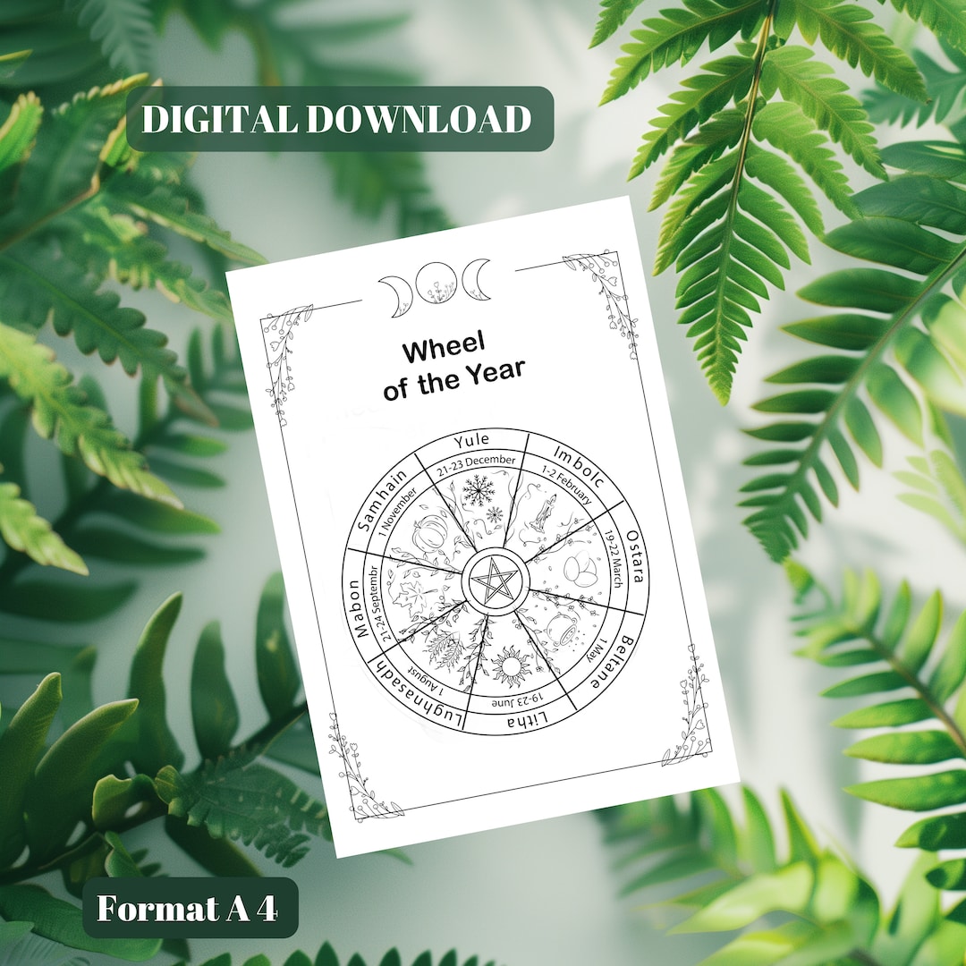 Wheel of the Year. Grimoir's Page. Wicca Poster Printable, Witchy ...