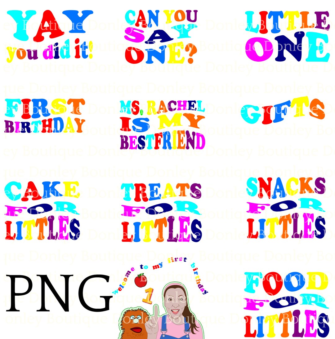 Ms Rachel First Birthday Party Pack Digital Download PNG Miss - Etsy