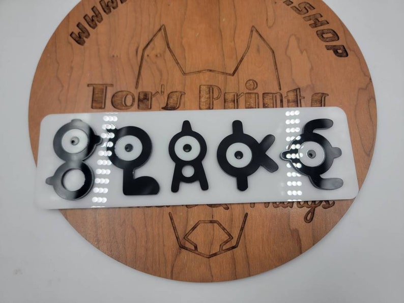 Custom Pokemon Nameplate Personalized Unown Alphabet Sign - Etsy