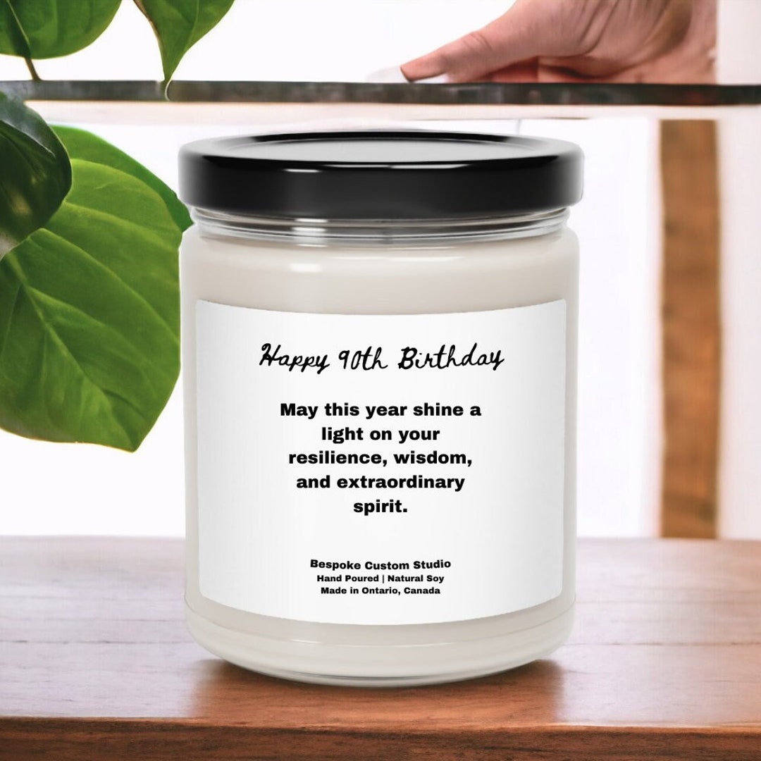 Happy 90th Birthday Gift for Her, Woman, Natural Soy Candle Gift for ...