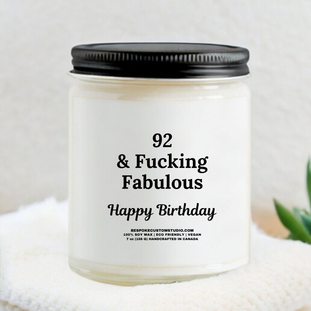92nd Birthday Candle Gift for Her 92nd Birthday Candle for Him Birthday ...