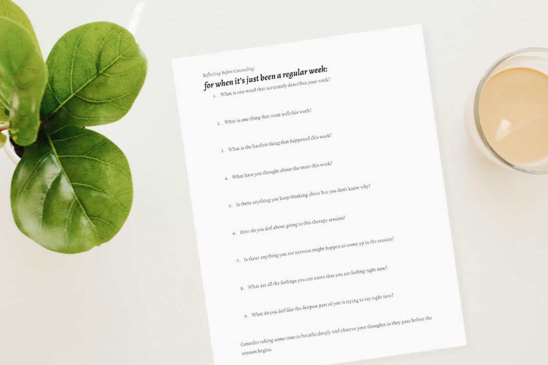 Therapy Waiting Room Prompts Therapy Preparation Questions Reflection ...