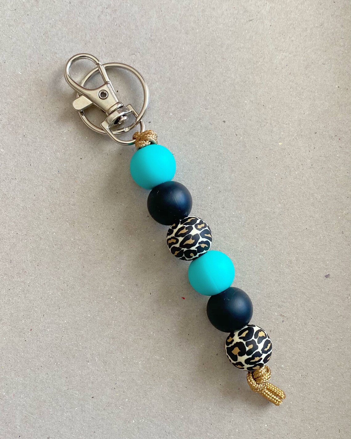 Cheetah Silicone Bead Keychain | Etsy