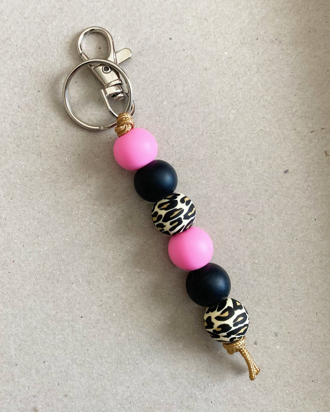 Cheetah Silicone Bead Keychain | Etsy