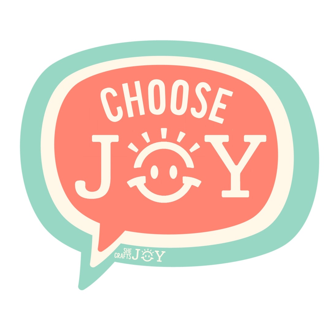 TEAL Choose Joy Stickers, Water Bottle Sticker, Coated White Plastic ...
