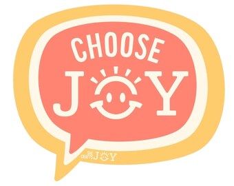 TEAL Choose Joy Stickers, Water Bottle Sticker, Coated White Plastic ...