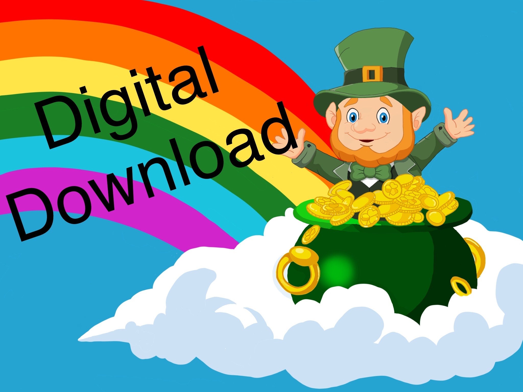 St Patrick's Day Digital Drawing, Digital Download, Luck of the Irish ...