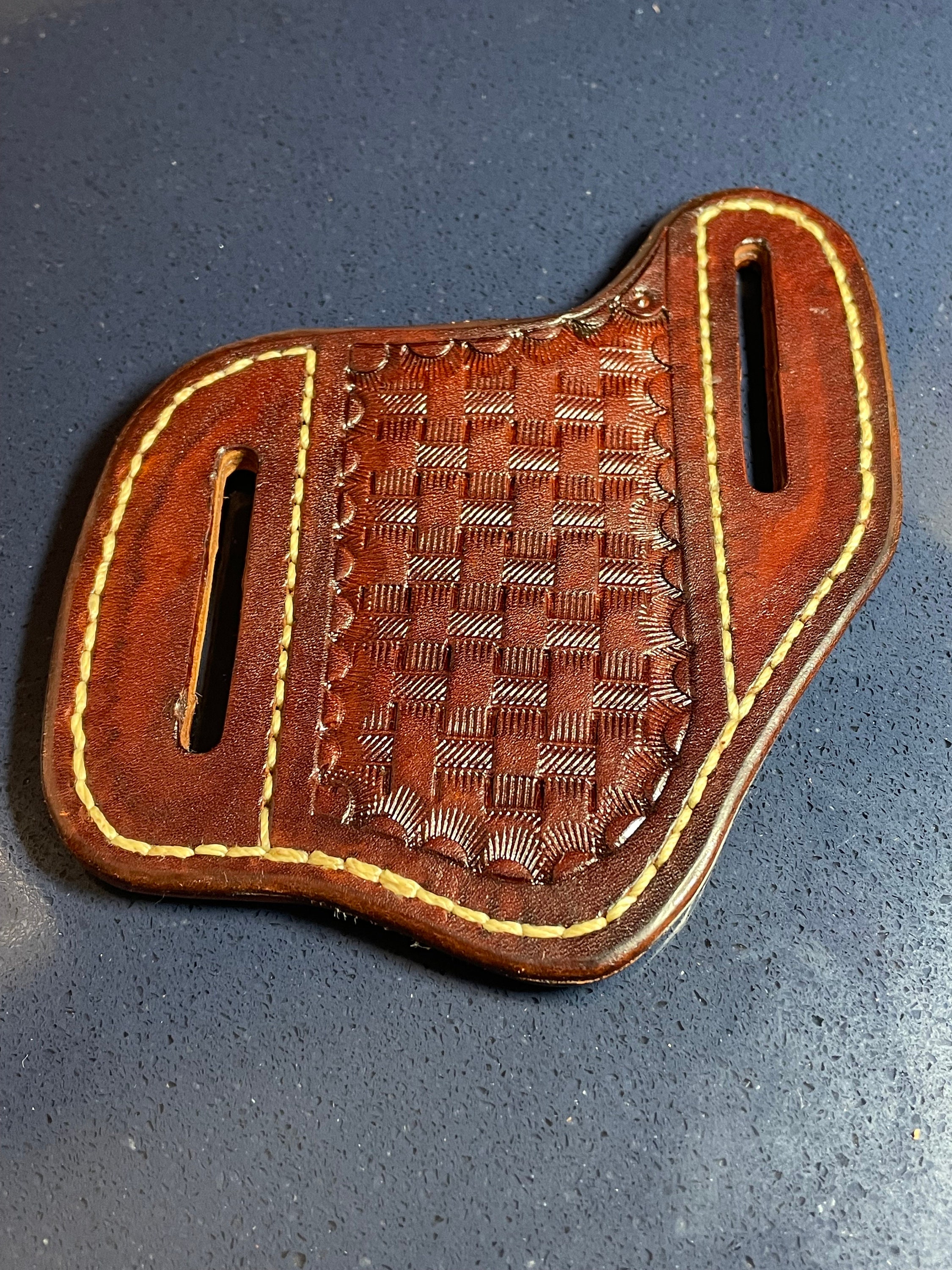 Pancake Leather Pocket or Folding Knife Sheath, Holder, Holster ...