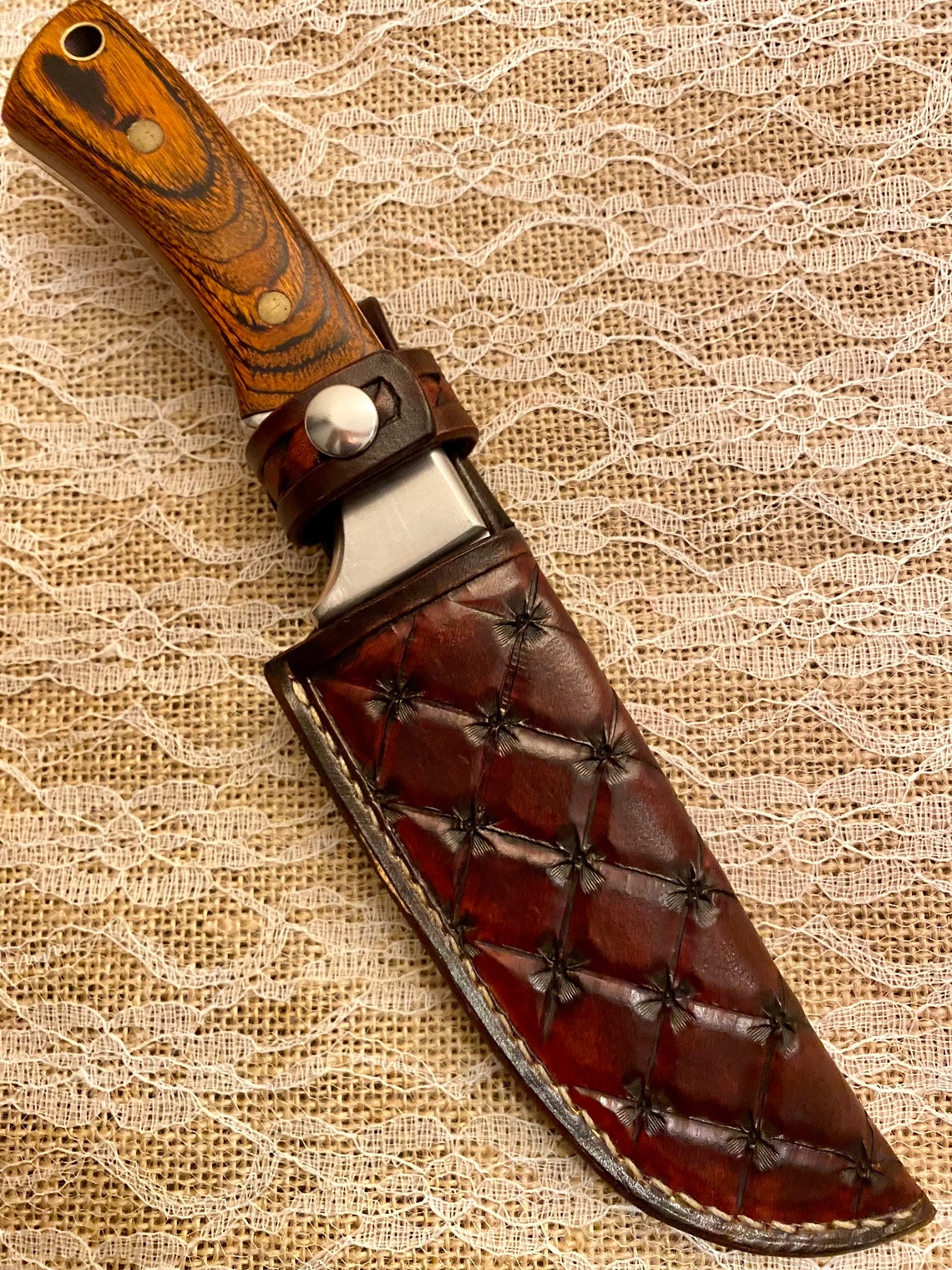 Handmade Leather Knife Sheath Fits 5 Blade, Hand Crafted, Tooled, Made ...